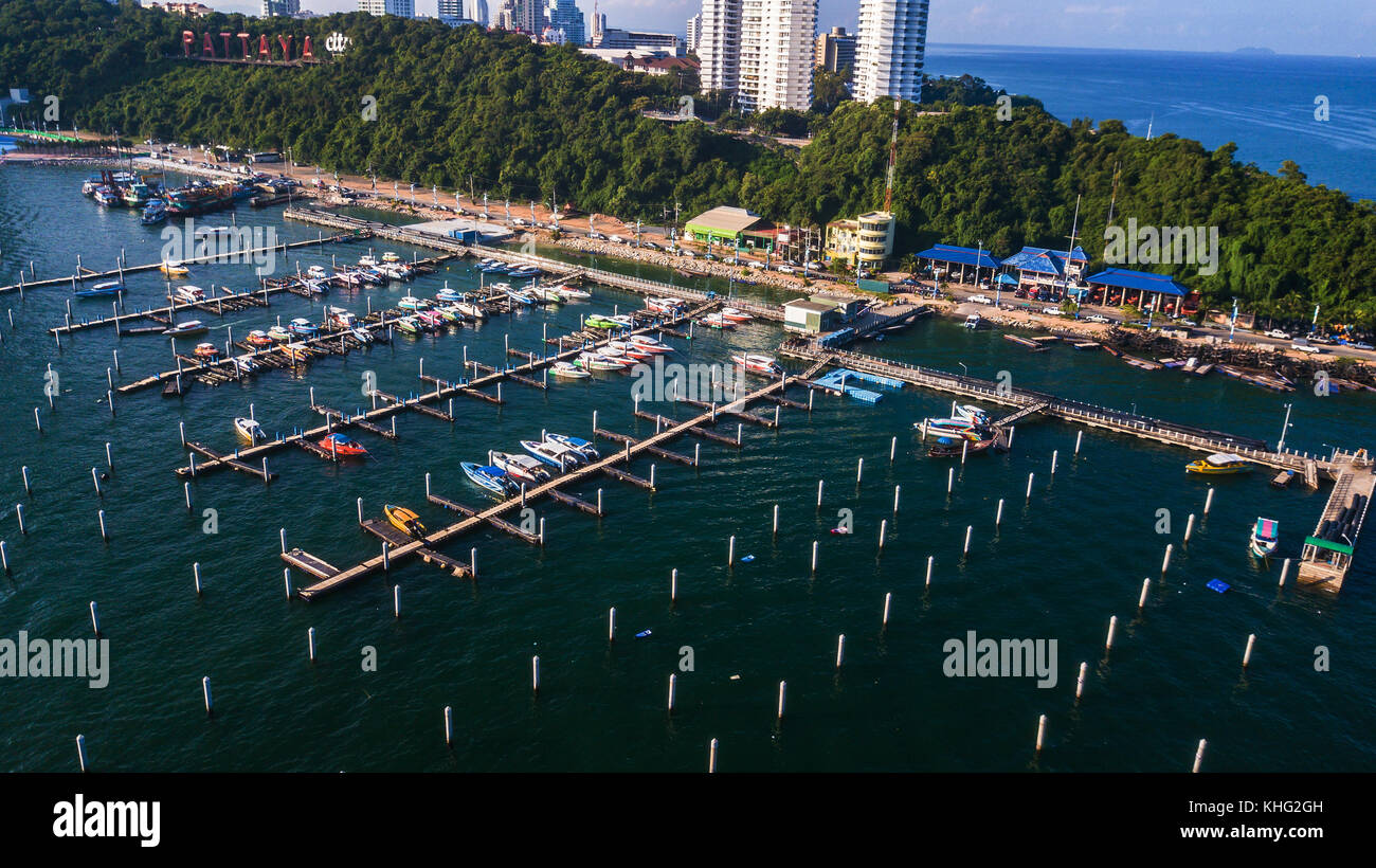 Aerial view of Tour port in Pattaya , Thailand Stock Photo - Alamy