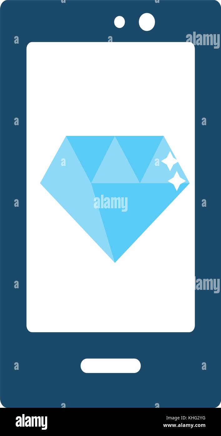 Smartphone and diamond of device gadget technology and electronic theme ...