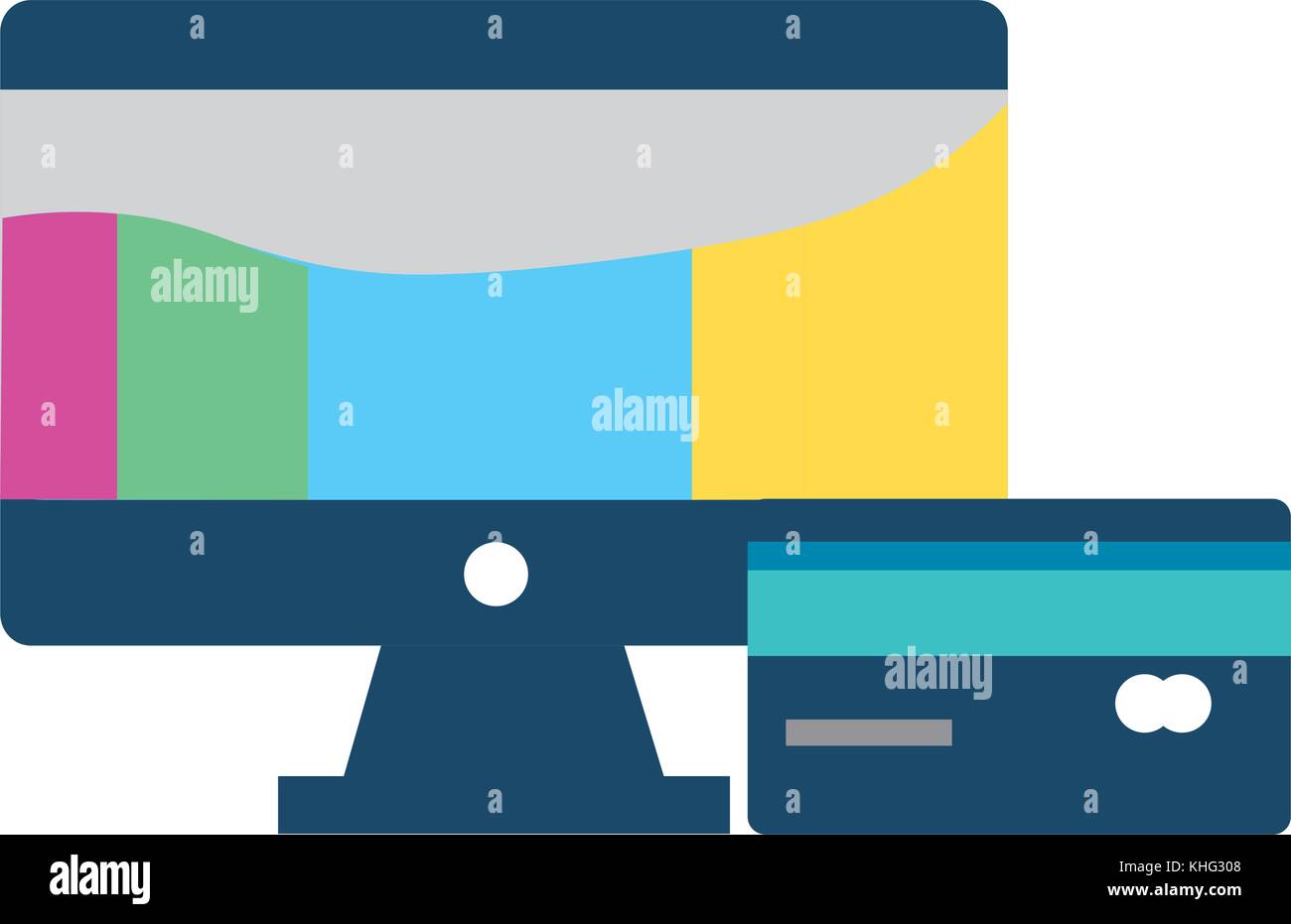Computer and credit card of device gadget technology and electronic ...