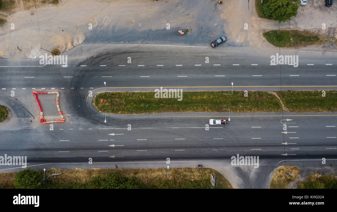 Aerial view of the road Stock Photo - Alamy