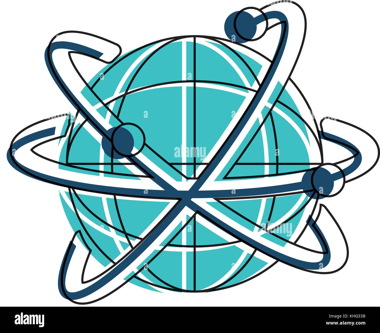 Global sphere of communication internet and connectivity theme Isolated ...