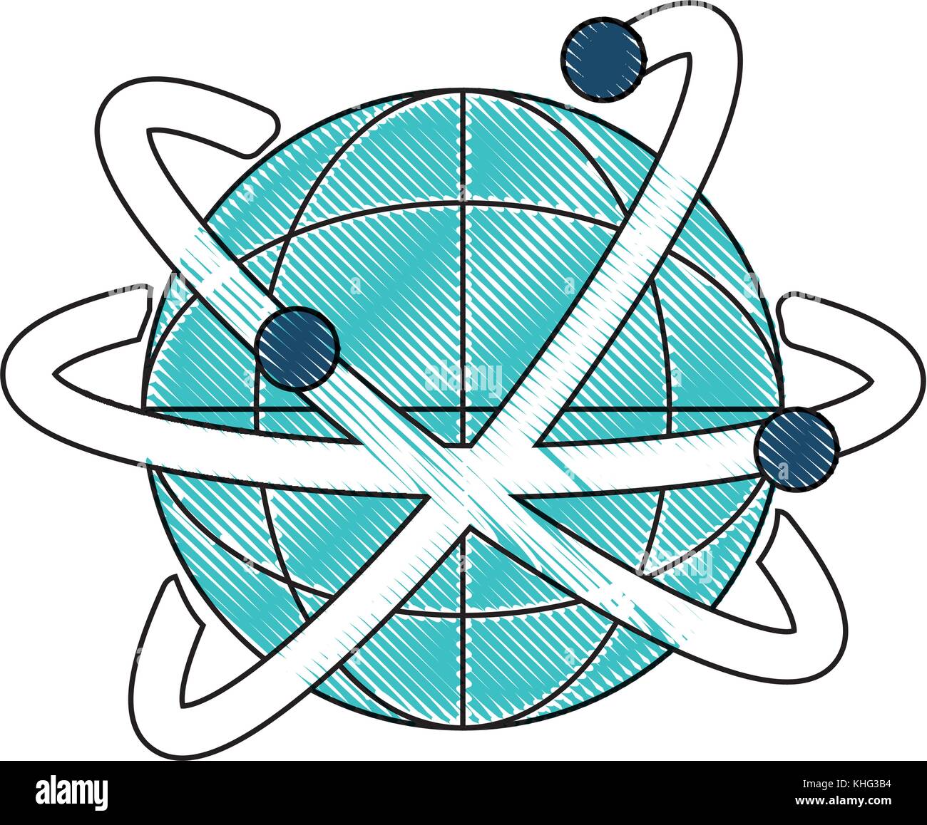 Global sphere of communication internet and connectivity theme Isolated ...