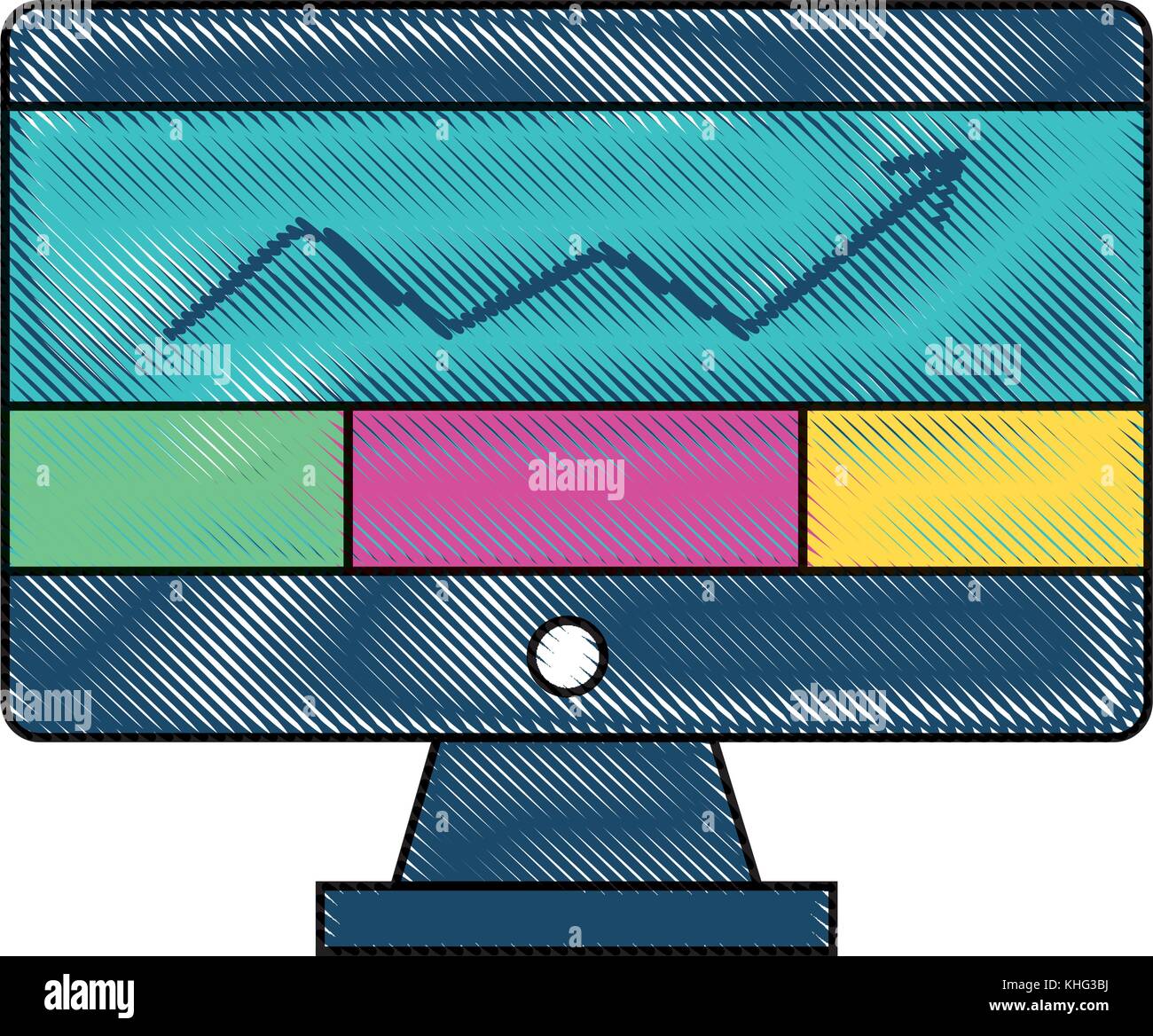 Computer and infographic of device gadget technology and electronic ...