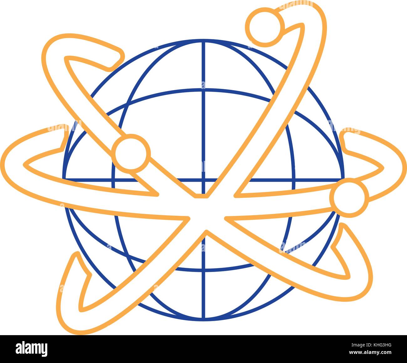 Global sphere of communication internet and connectivity theme Isolated ...