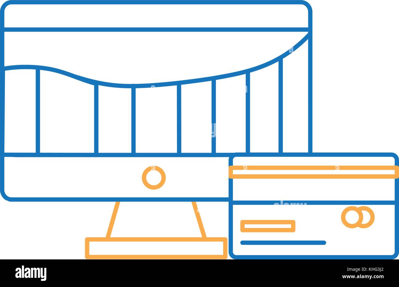 Computer and credit card of device gadget technology and electronic ...