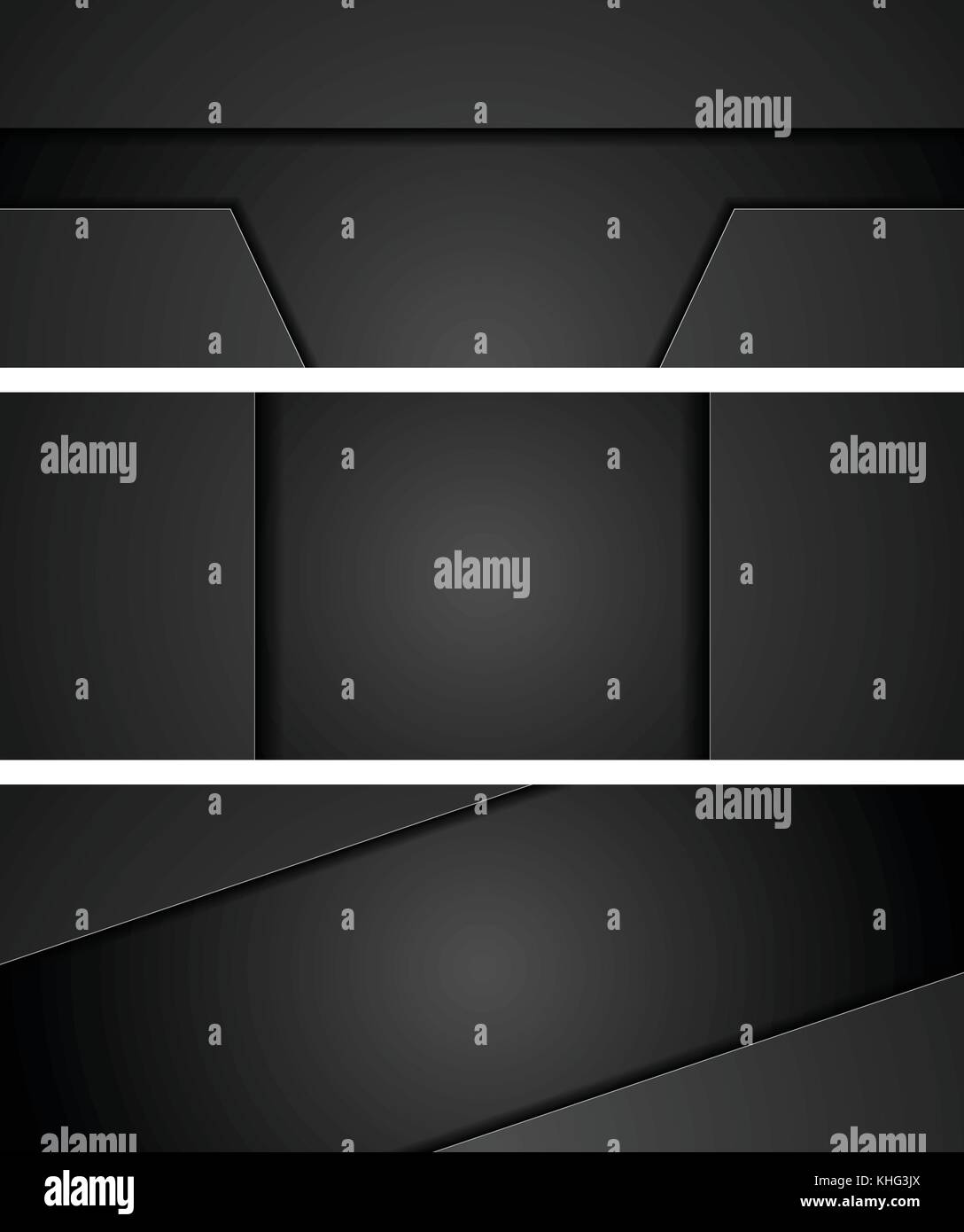 Abstract black concept tech web banners. Dark gradient vector ...