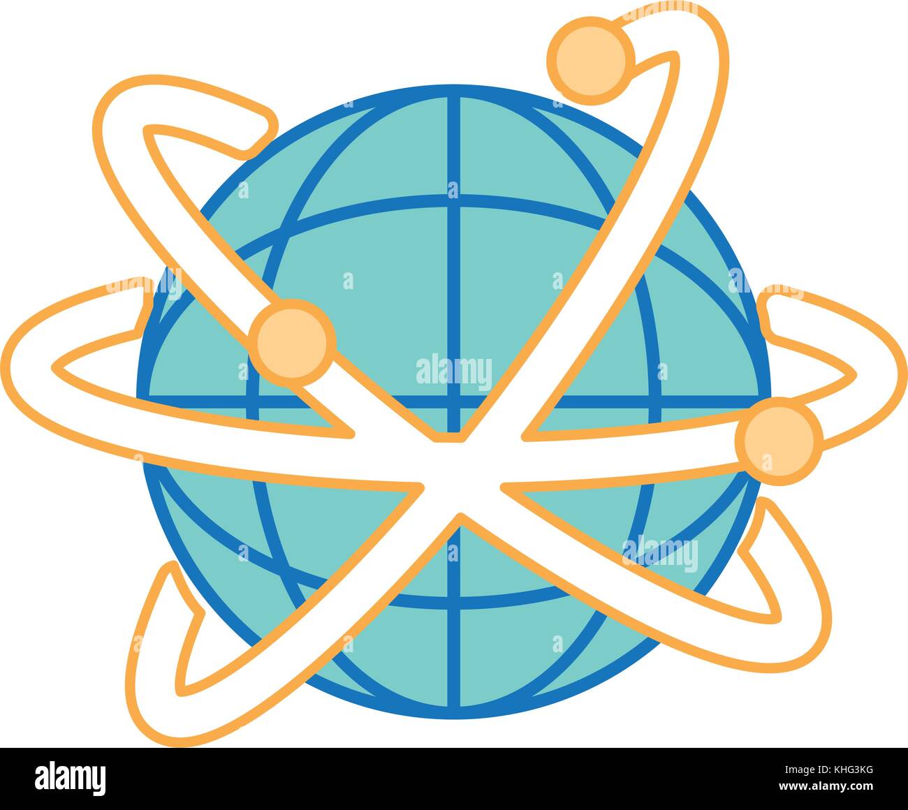 Global sphere of communication internet and connectivity theme Isolated ...