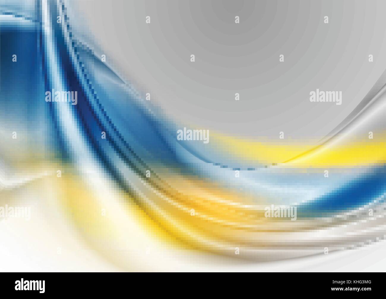 Blue and yellow abstract waves vector digital background Stock Vector ...