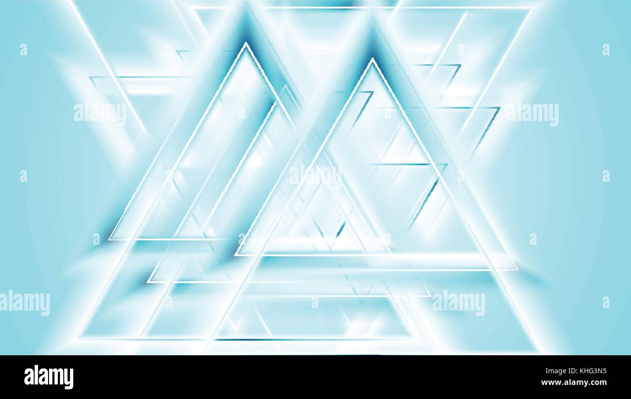 Shiny cyan blue smooth triangles tech background. Vector illustration ...