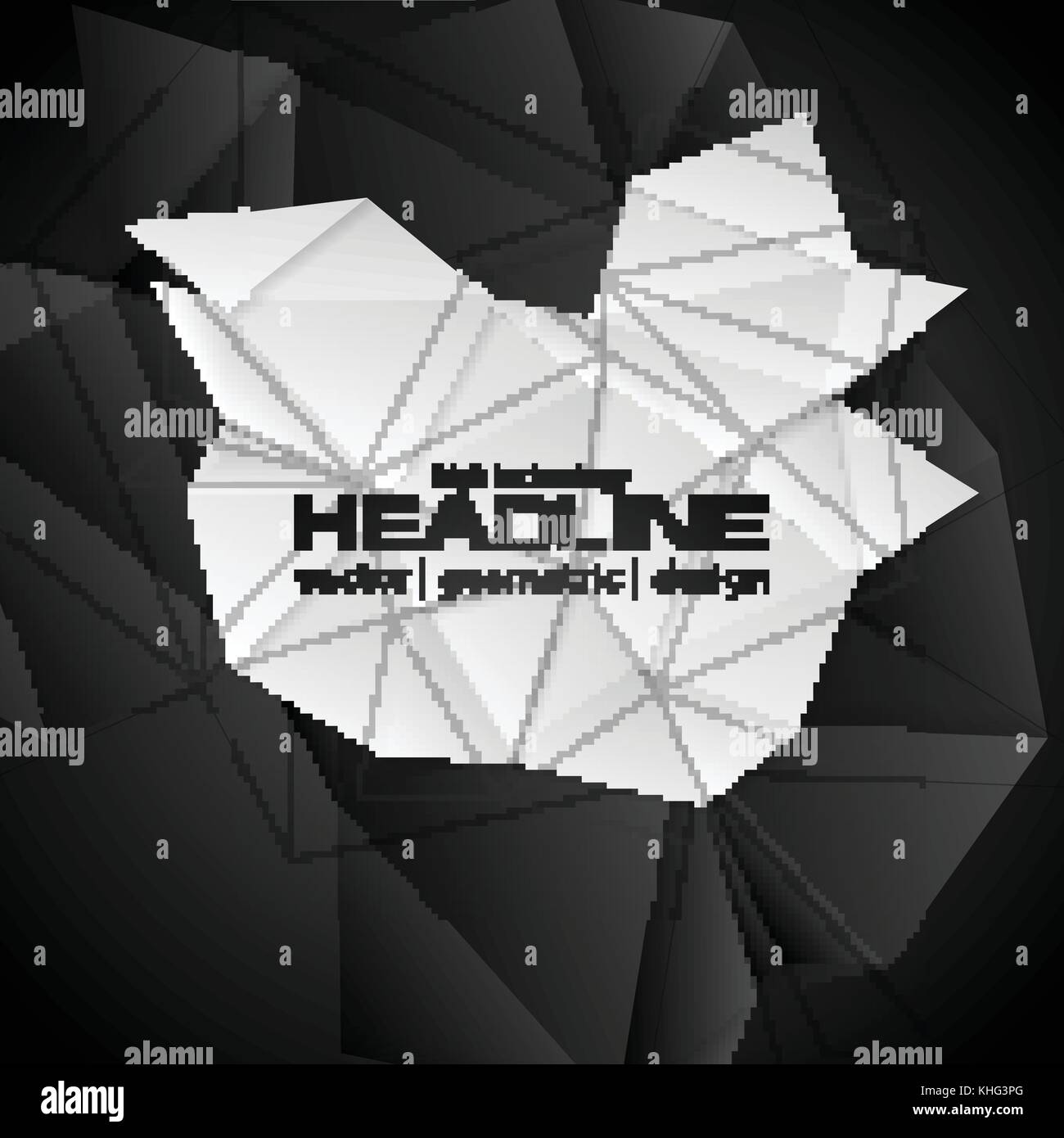 Black and white 3d polygonal shapes vector tech background Stock Vector ...