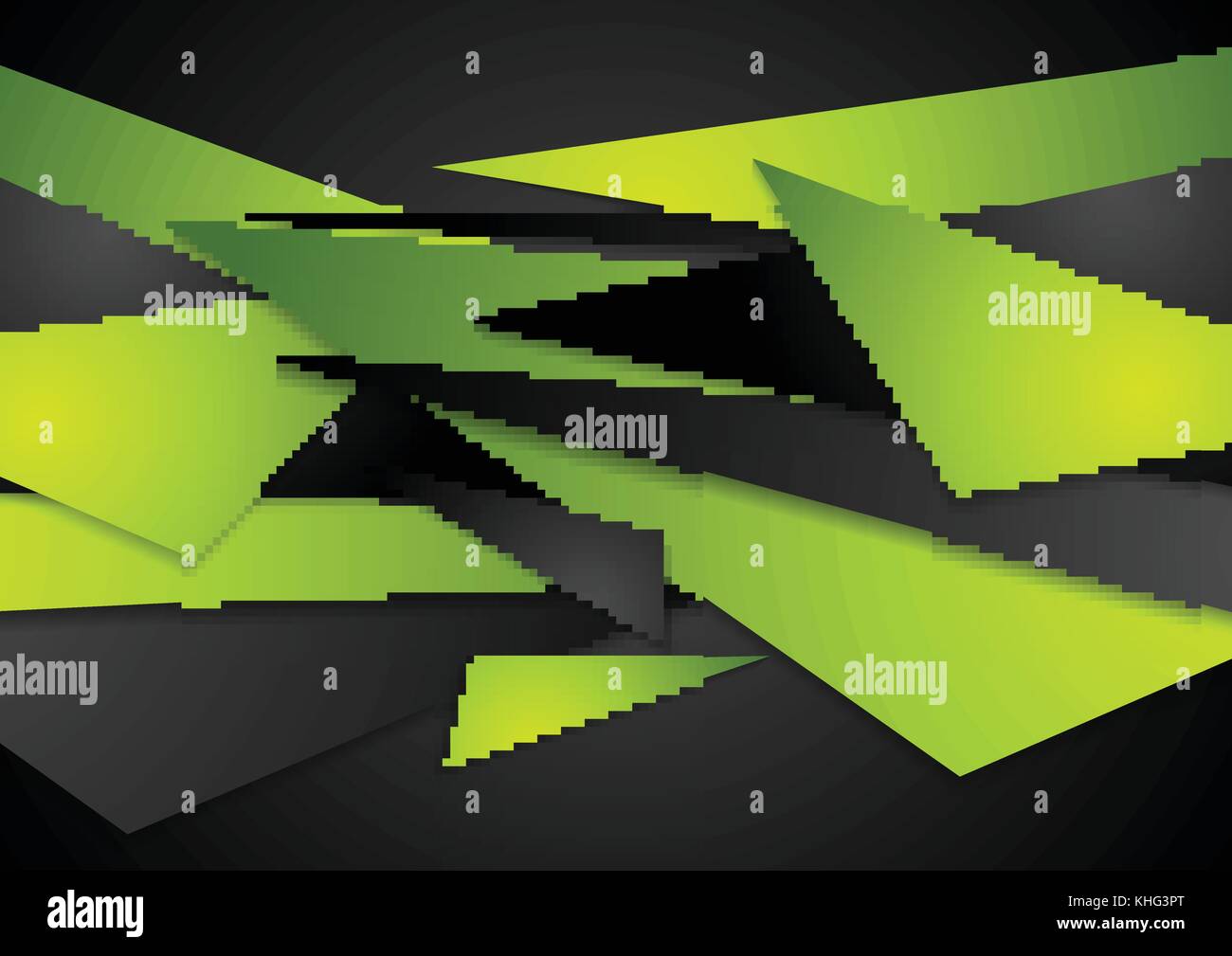 Green and black geometric abstract background. Vector tech illustration ...
