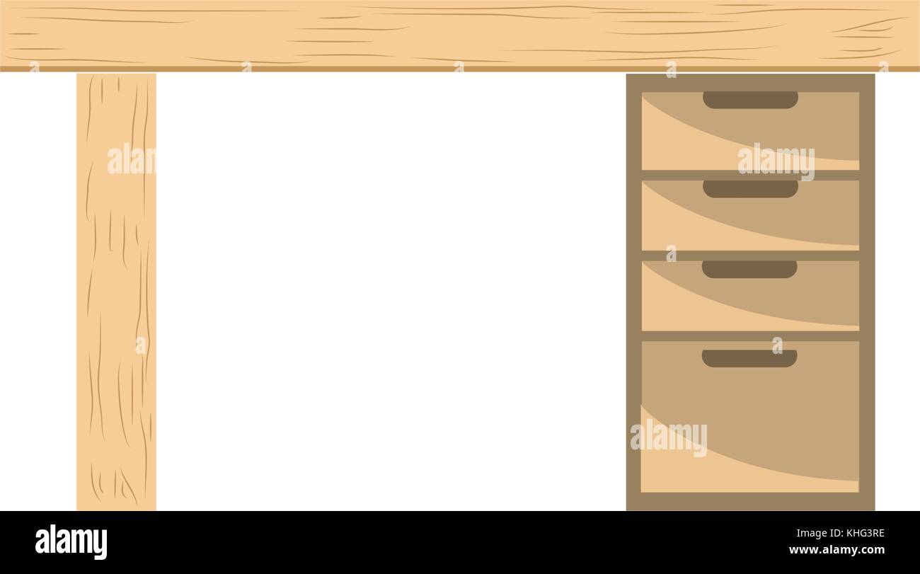 Desk of table wood home and furniture theme Isolated design Vector ...