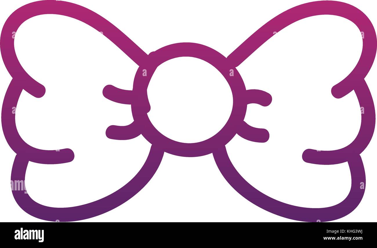 line cute ribbon bow decoration design vector illustration Stock Vector ...