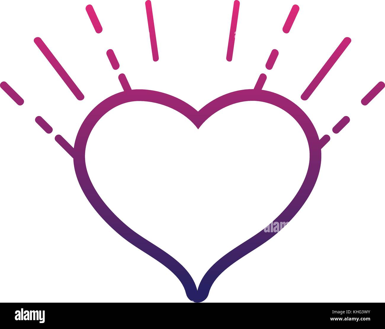 line cute heart sign love decoration design vector illustration Stock ...