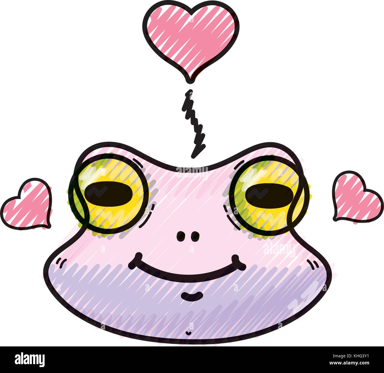 grated cute flog female animal with hearts design vector illustration ...