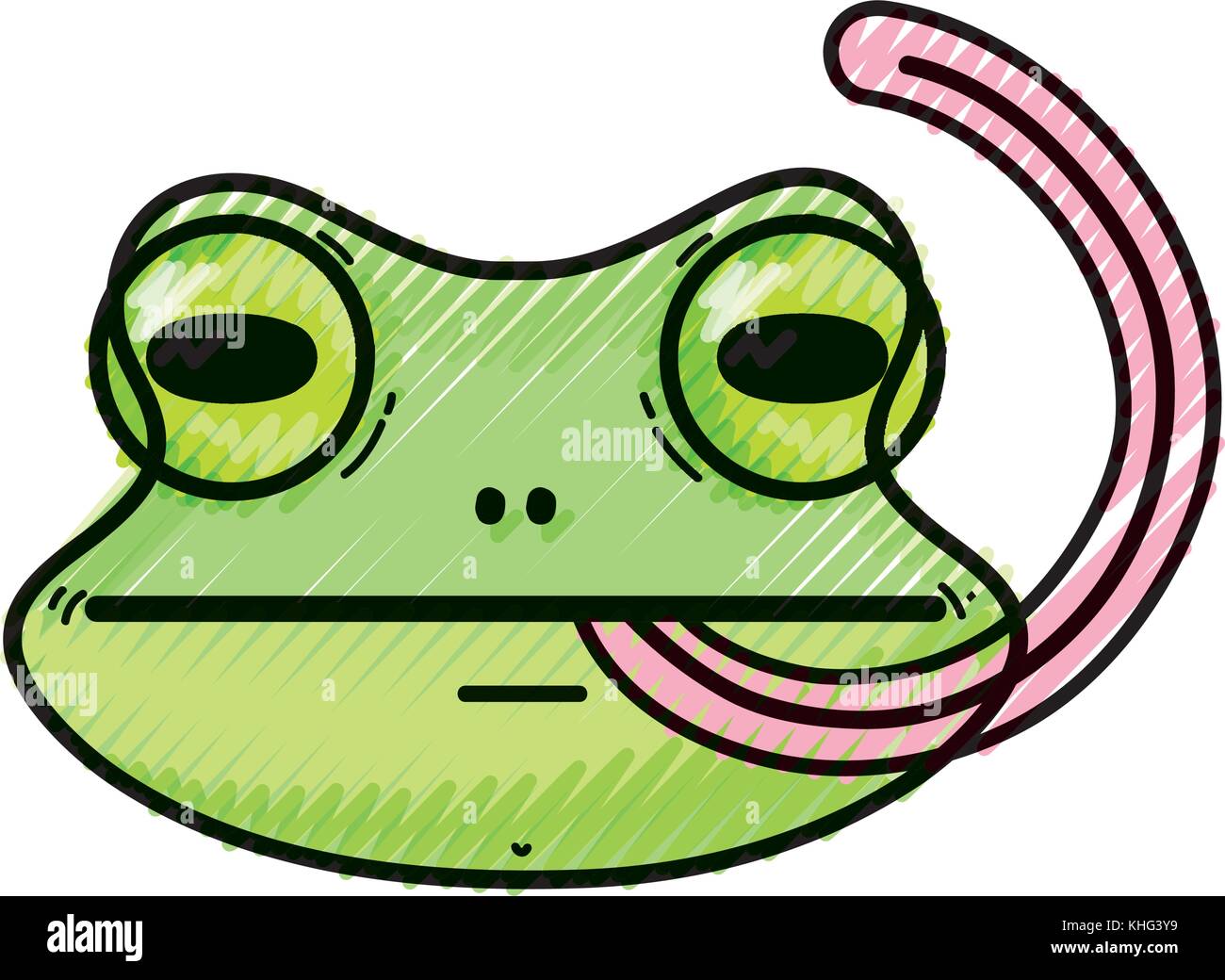 grated cute flog wild animal with tongue out vector illustration Stock ...