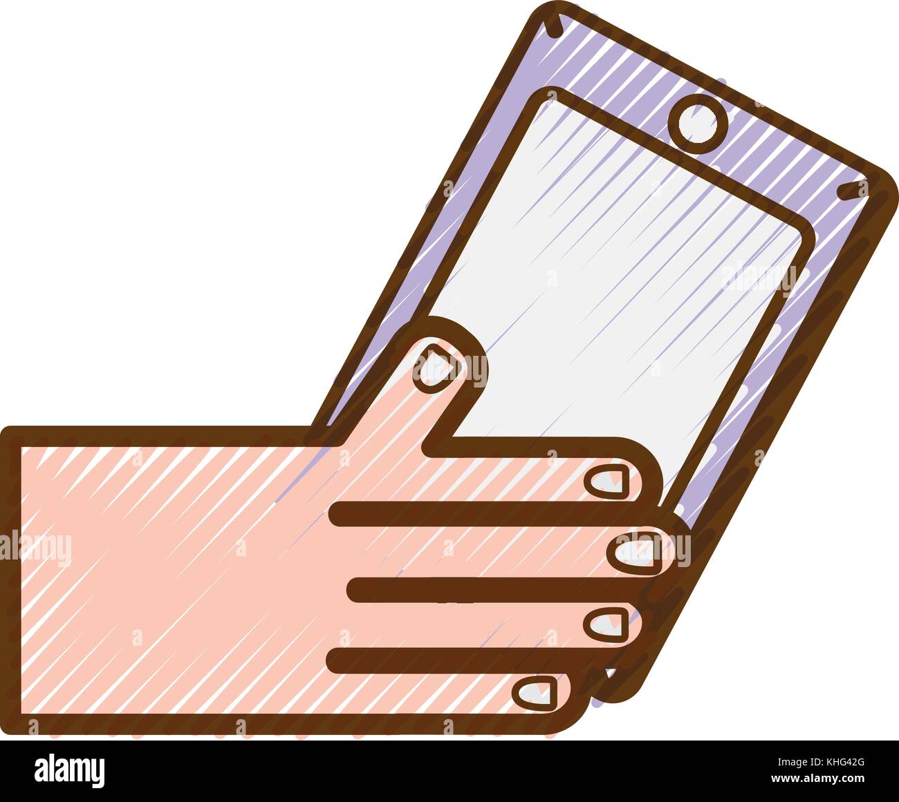 grated hand with smartphone technology object design vector illustration Stock Vector Image ...