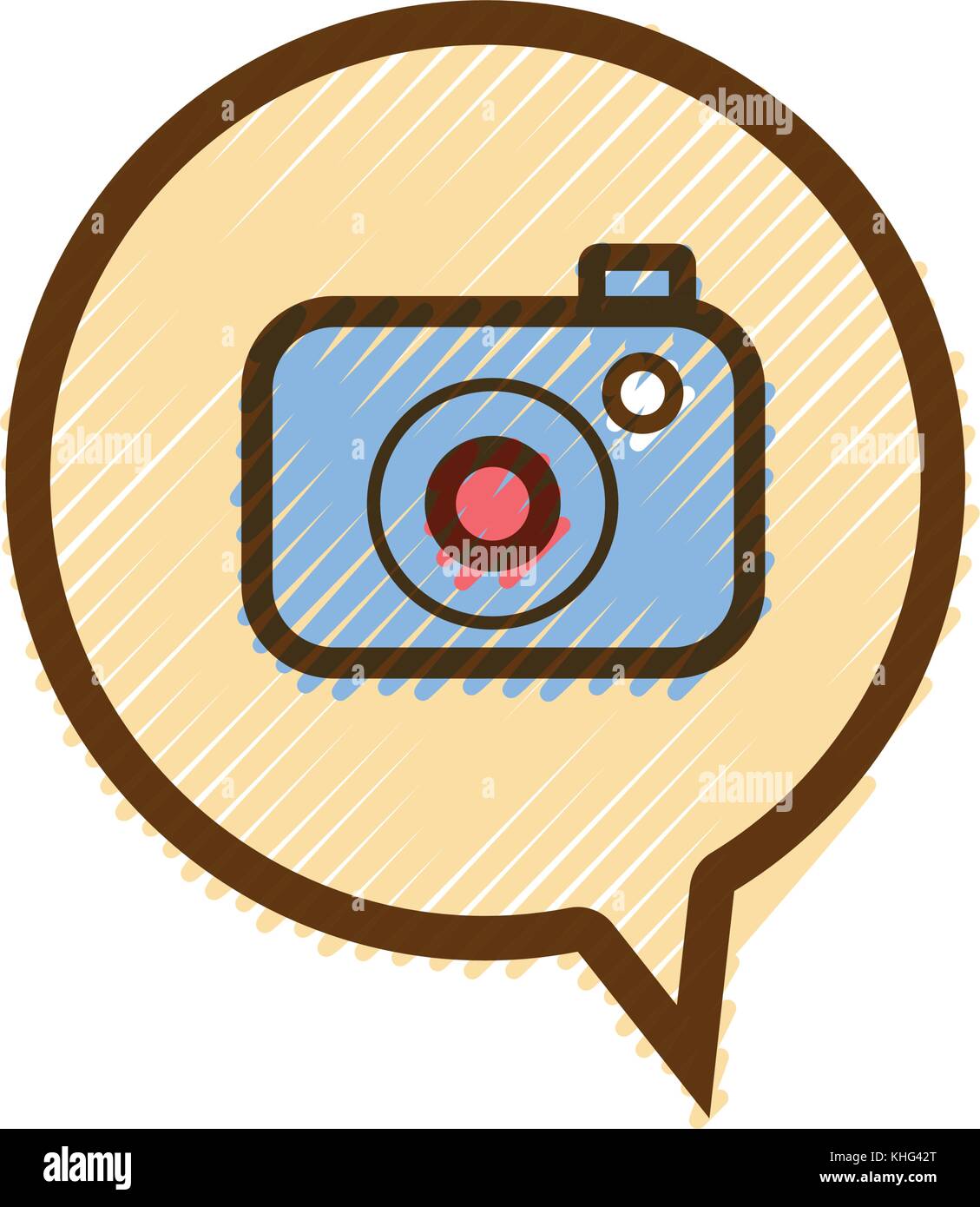 grated digital camera technology inside chat bubble vector illustration ...