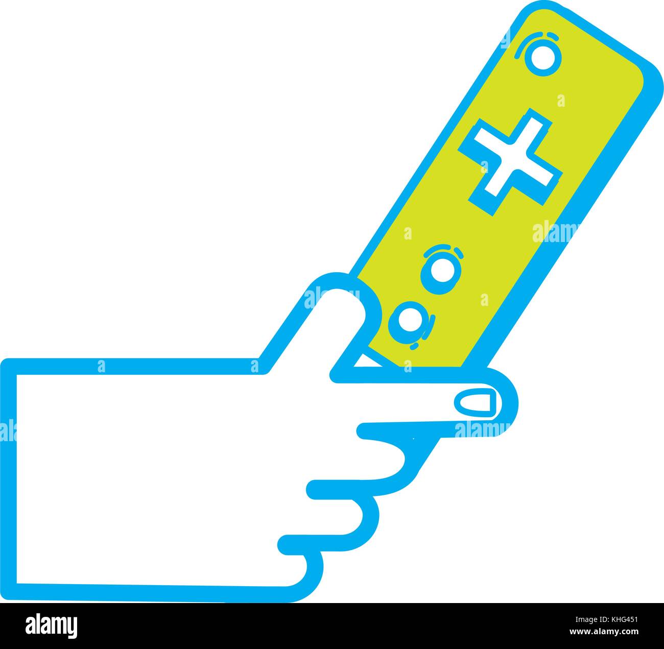 hand with controller object to video game vector illustration Stock ...