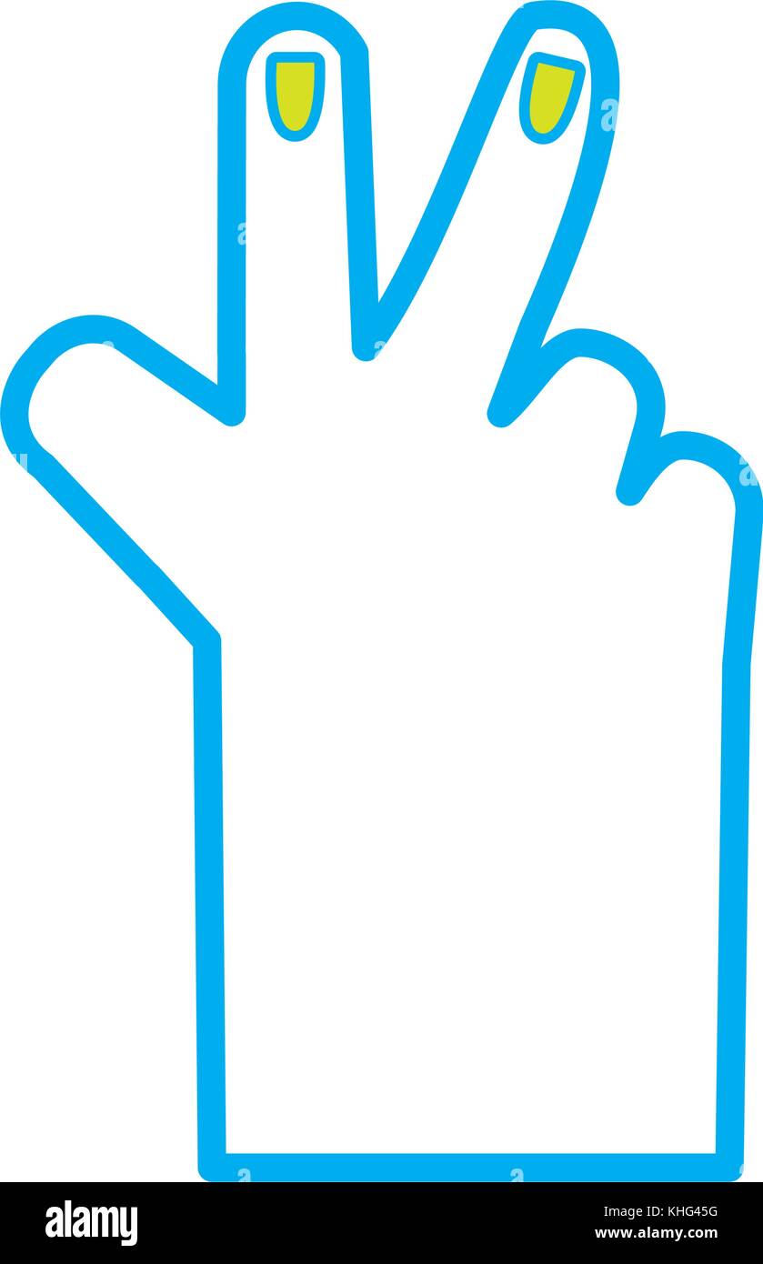 hand with finger sign and nails design vector illustration Stock Vector ...