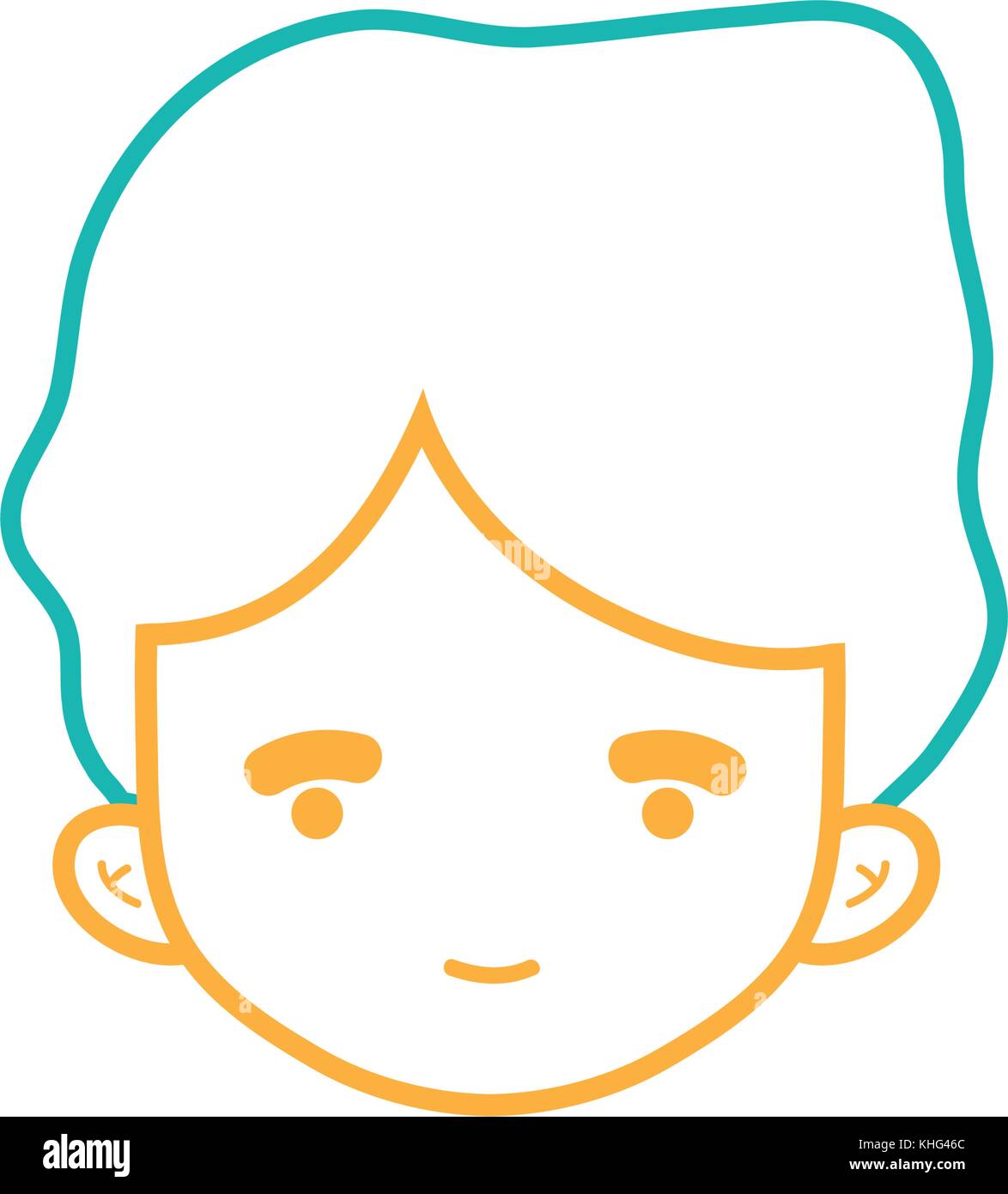line avatar boy head with hairstyle design vector illustration Stock ...