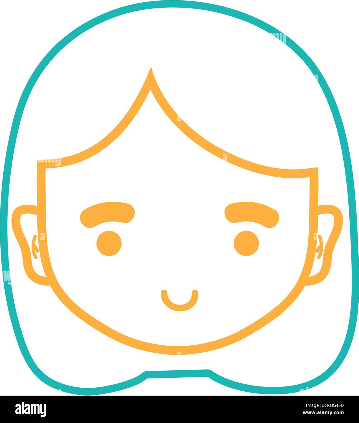 line avatar girl head with hairstyle design vector illustration Stock ...