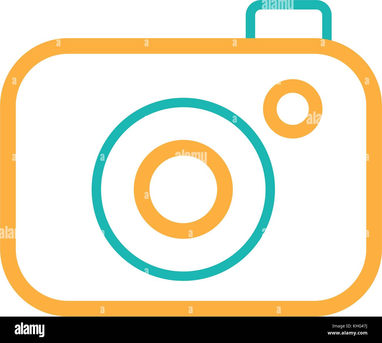 line digital camera technology object to photograph vector illustration ...
