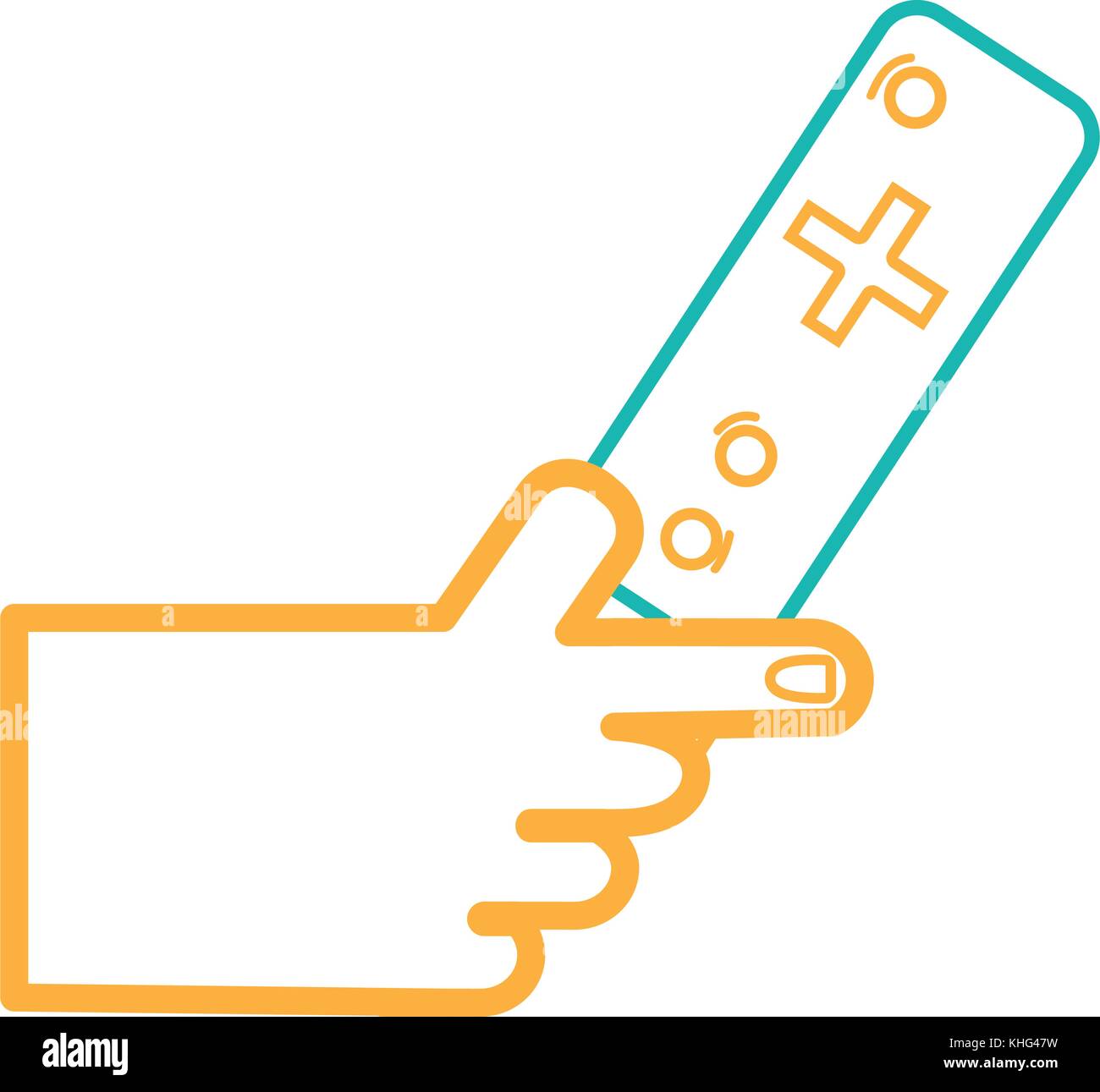line hand with controller object to video game vector illustration ...