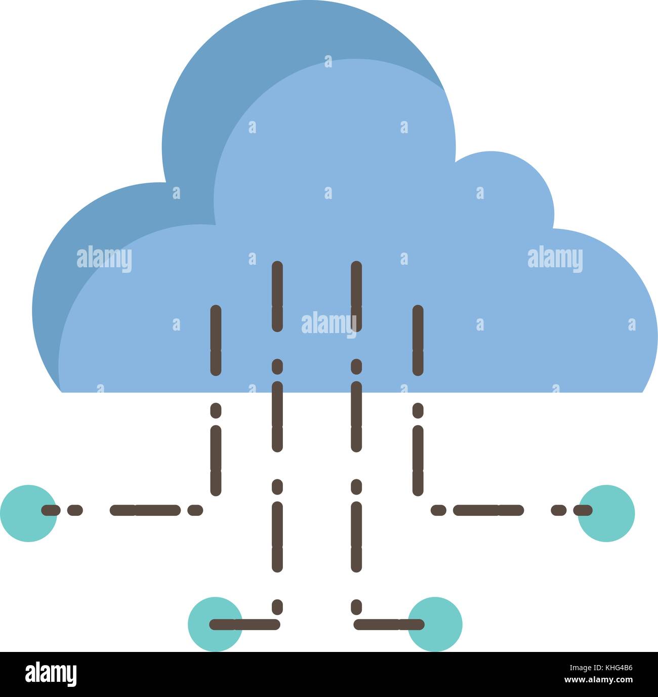 cloud data with circuits to connection server vector illustration Stock ...