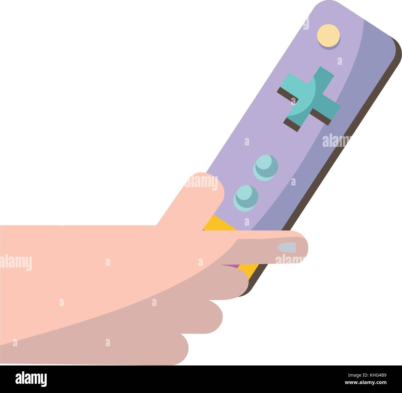 hand with controller object to video game vector illustration Stock ...
