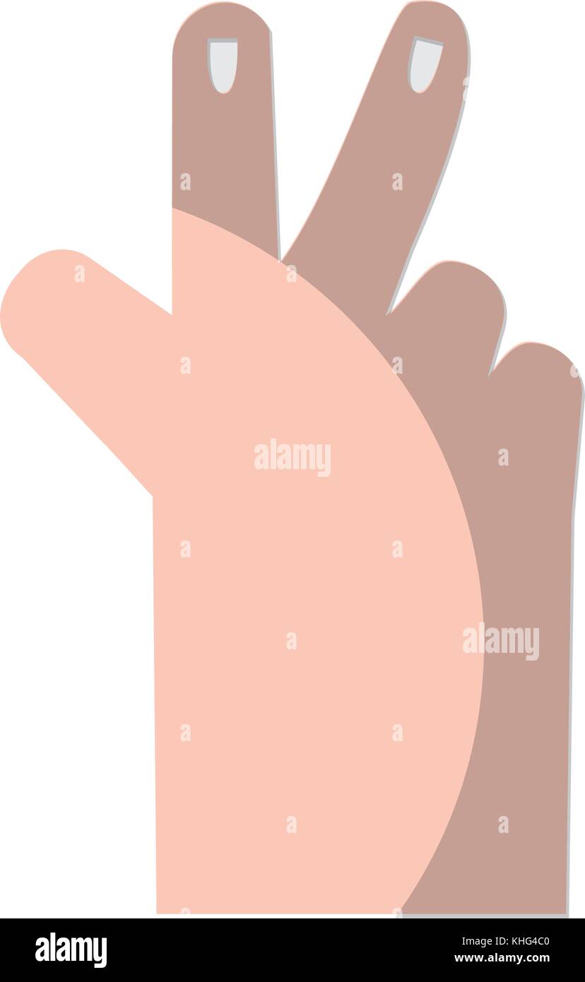 hand with finger sign and nails design vector illustration Stock Vector ...