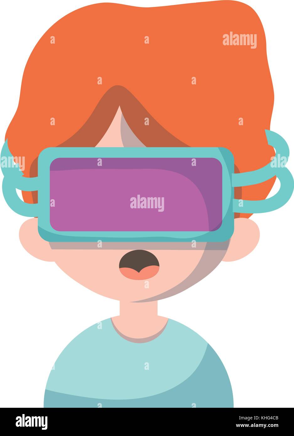 boy with 3d glasses to virtual video game vector illustration Stock ...