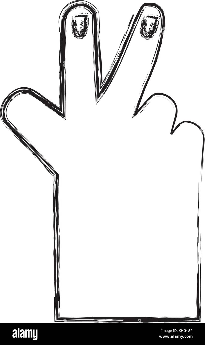 figure hand with finger sign and nails design vector illustration Stock ...