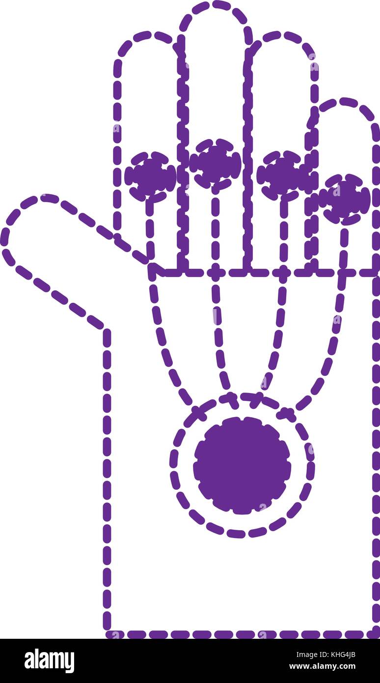 dotted shape hand virtual reality inside video game vector illustration ...