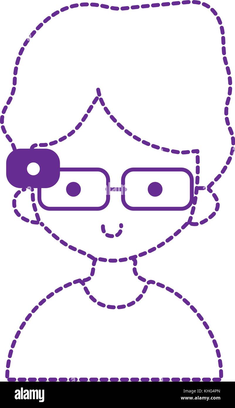 dotted shape boy with 3d glasses to virtual video game vector ...