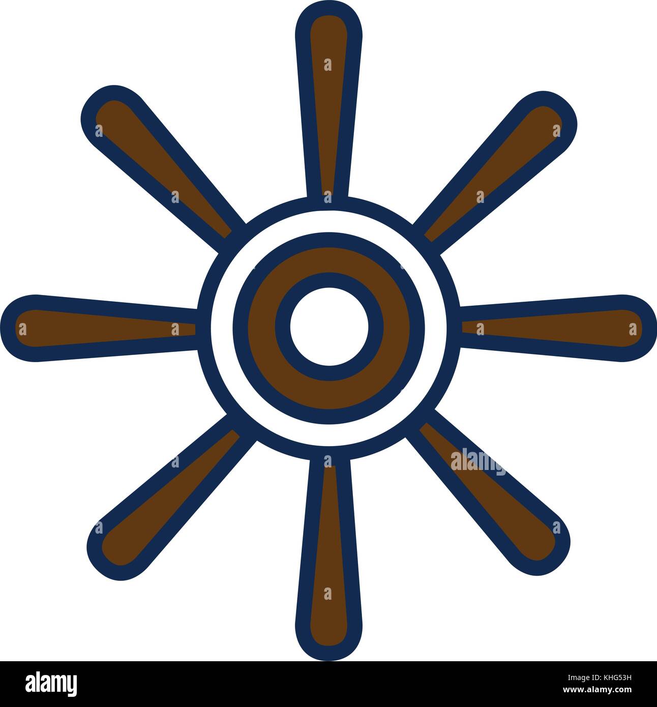 rudder ship nautical object design vector illustration Stock Vector ...