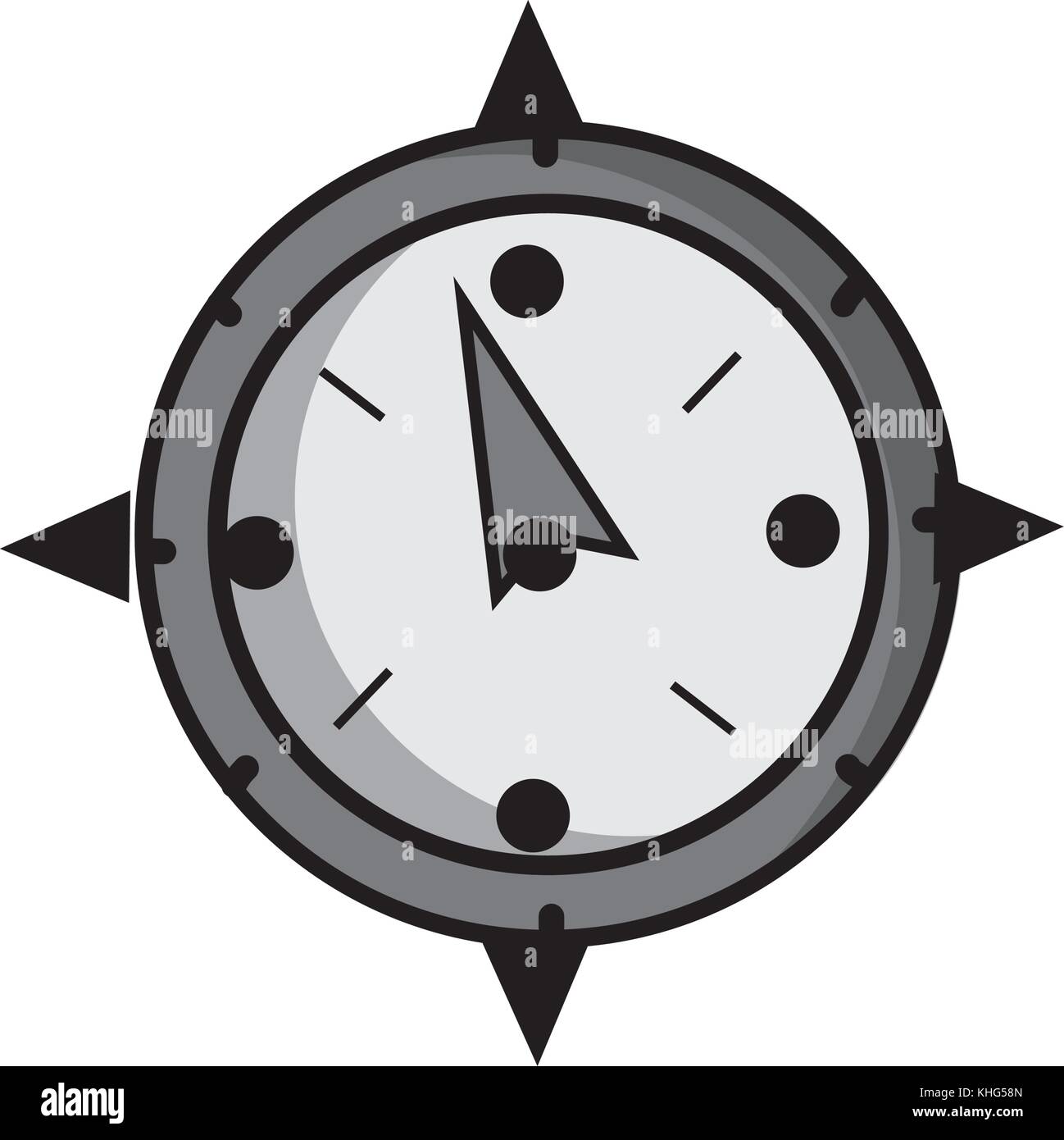 grayscale compass object to travel in map direction vector illustration ...