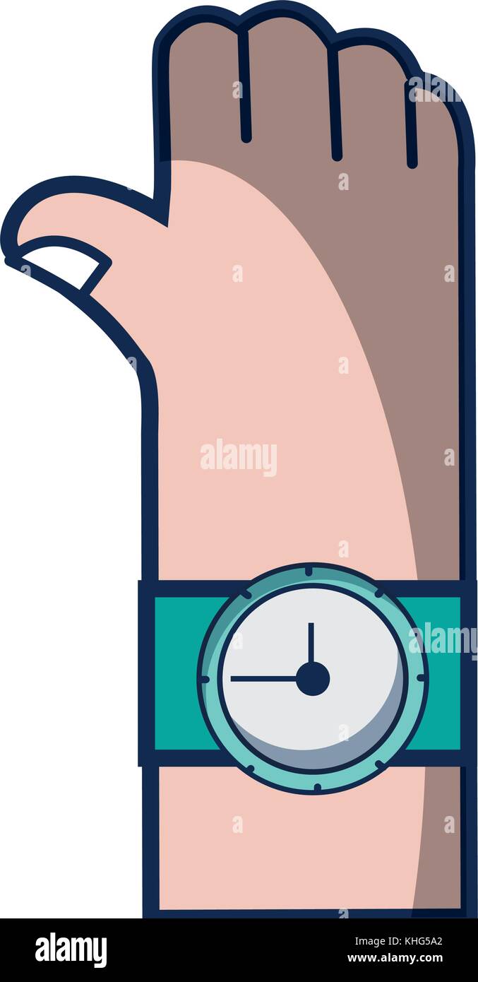 hand with watch fashion time design vector illustration Stock Vector ...