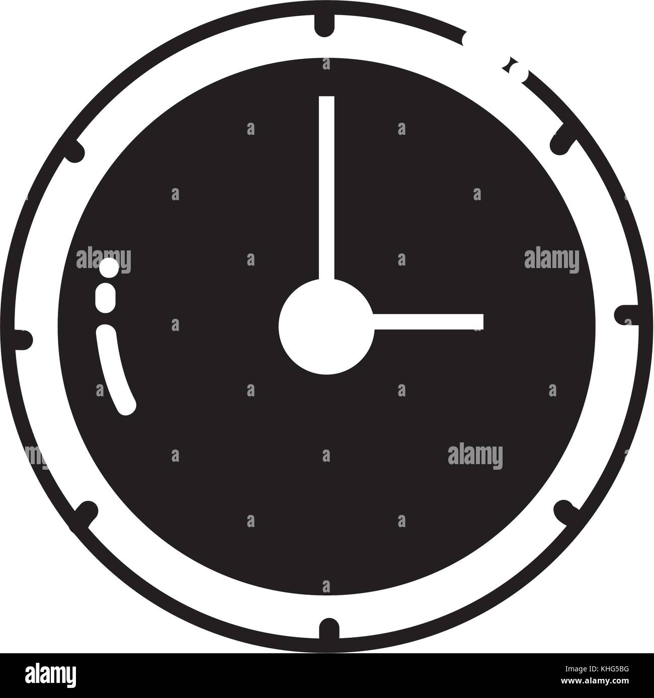 contour wall circle clock object design vector illustration Stock ...
