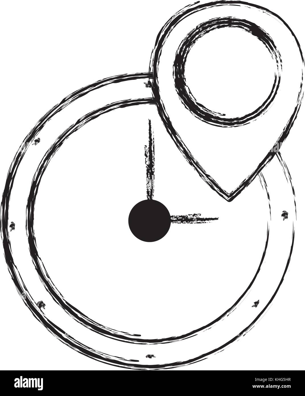 figure wall clock design with location symbol vector illustration Stock ...
