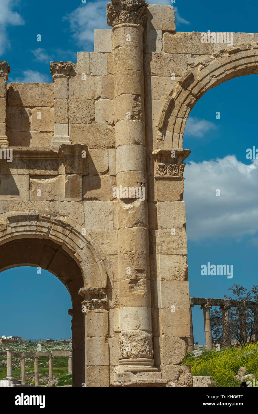South Gate, ancient Roman city of Jerash, part of the Decapolis, Jerash ...
