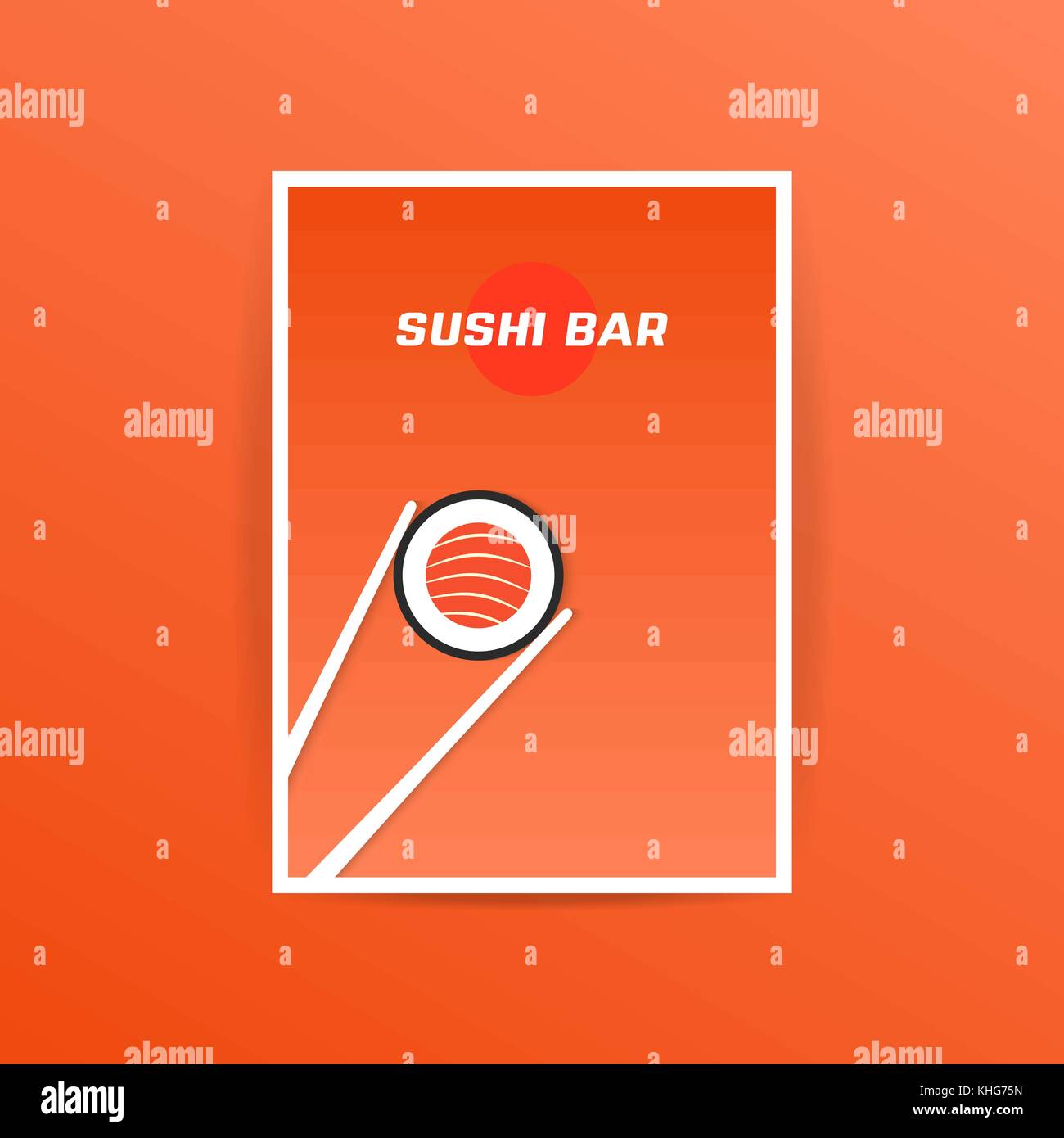 Menu sushi template design japan food fish card hi-res stock ...