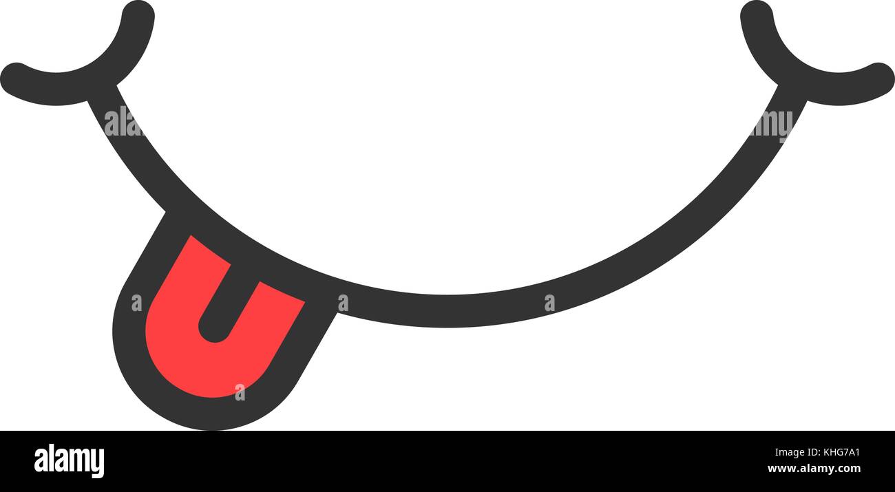 smiley icon with red tongue Stock Vector Image & Art - Alamy