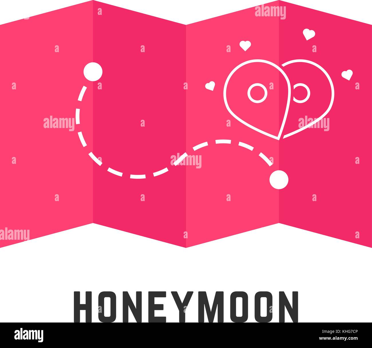 honeymoon icon with pink map pin Stock Vector Image & Art - Alamy