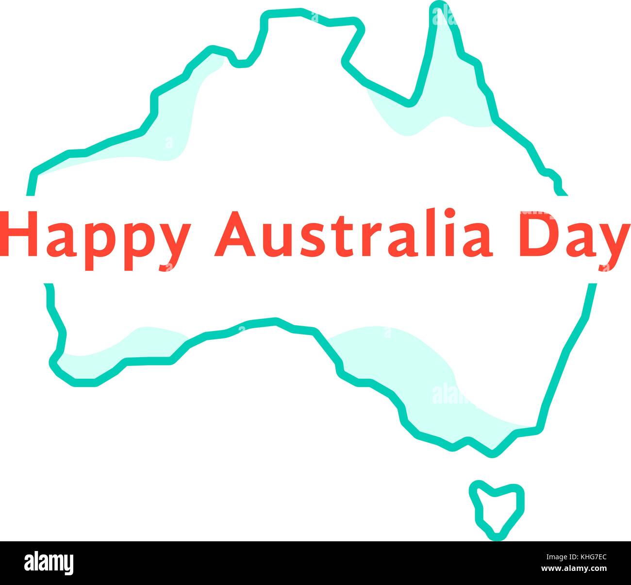 happy australia day with green continent Stock Vector Image & Art - Alamy