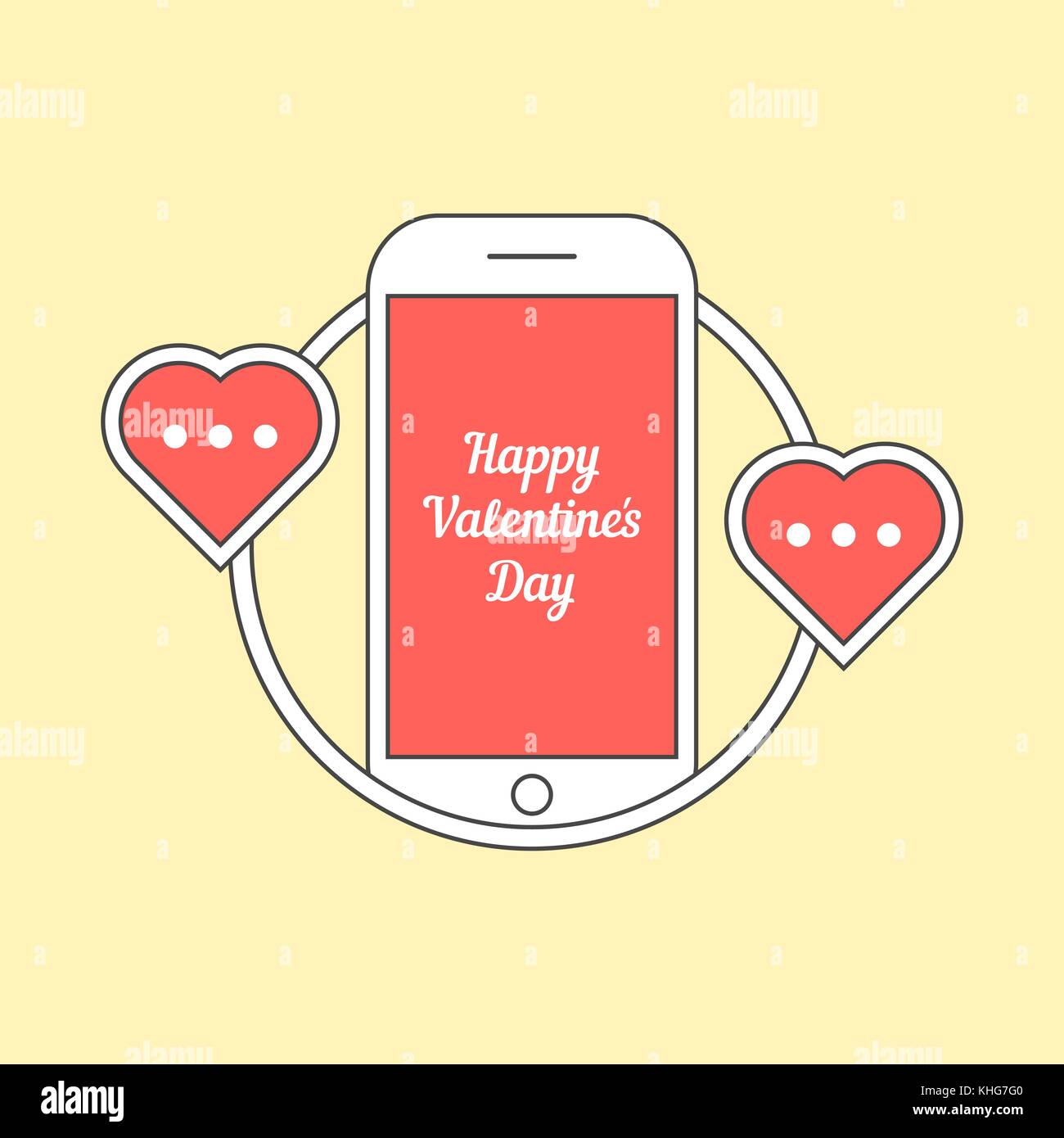phone with hearts like messaging Stock Vector Image & Art - Alamy