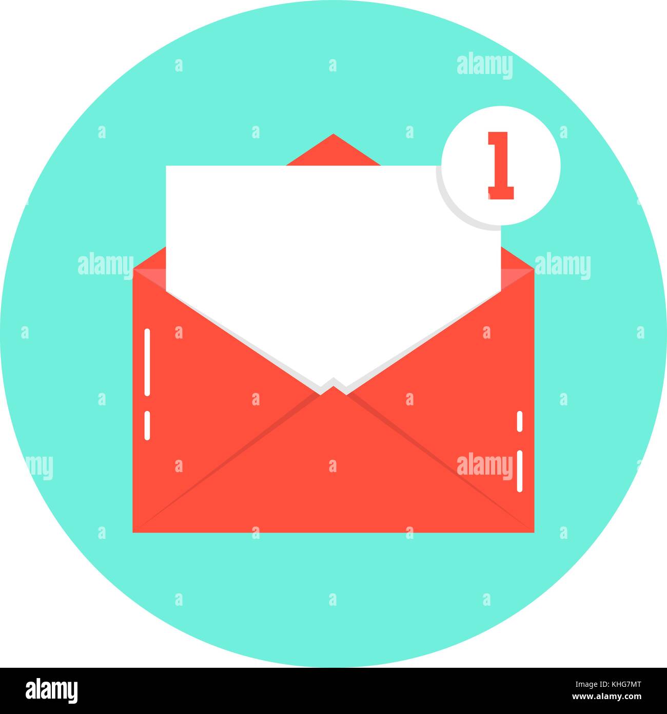 red letter notification on green circle Stock Vector Image & Art - Alamy