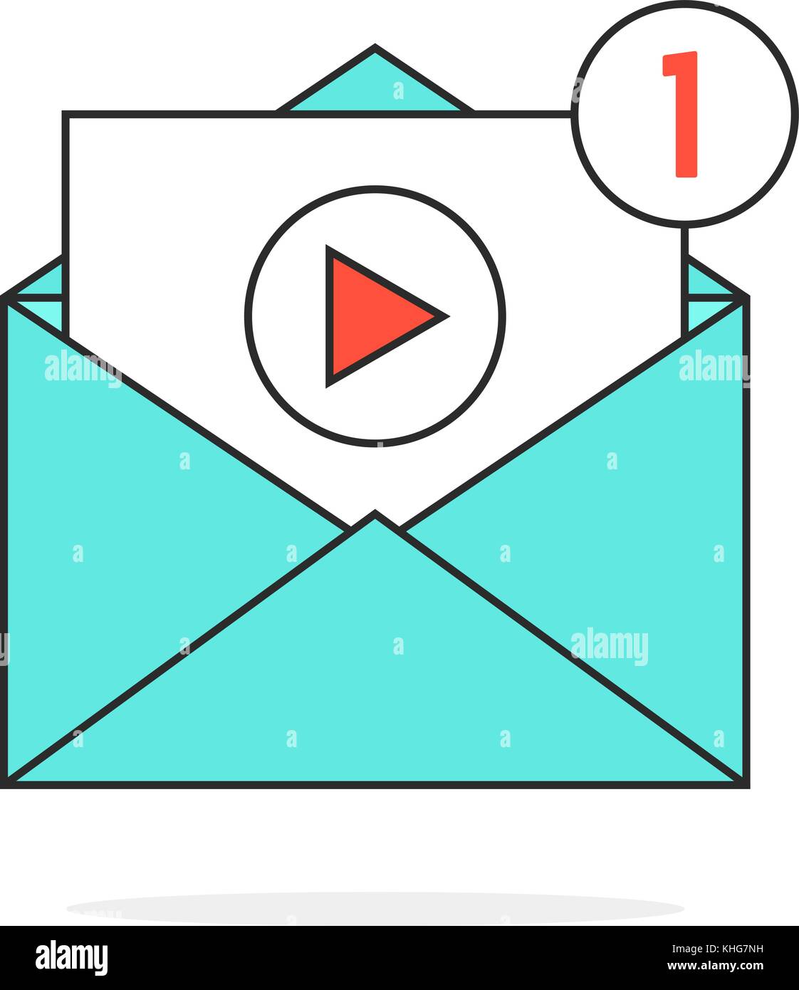 outline video notification in letter Stock Vector Image & Art - Alamy