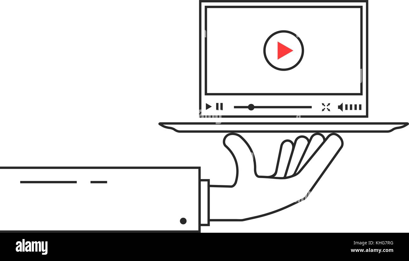 Black linear hand holding Stock Vector Images - Alamy