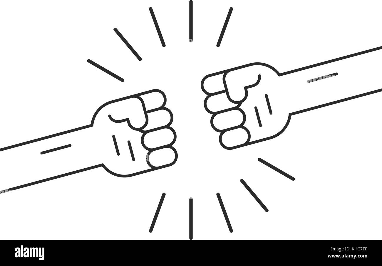 Two fists together Black and White Stock Photos & Images - Alamy